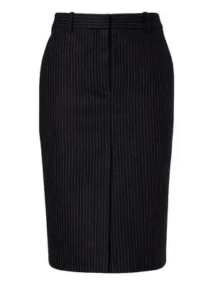Nina Ricci Pinstriped Wool-blend Pencil Skirt - Black