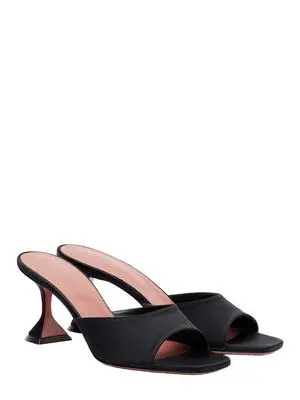 Amina Muaddi Lupita 70 Satin Mules - Black
