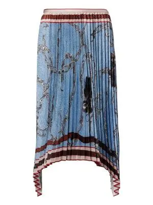 Acne Studios Pleated Printed Midi Skirt - Blue