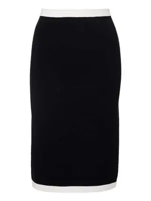 Nina Ricci Ribbed-knit Pencil Skirt - Black