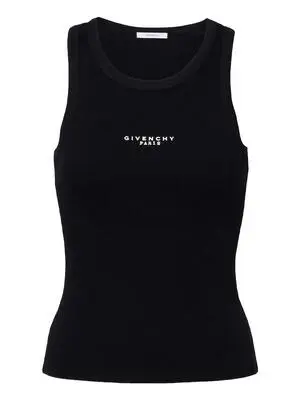 Givenchy Paris Logo Cotton Tank Top - Black