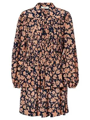 Chloé Floral Gathered Silk Minidress - Pink