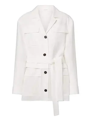 Brunello Cucinelli Belted Jacket - White