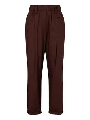 Brunello Cucinelli Straight Cotton Pants - Brown