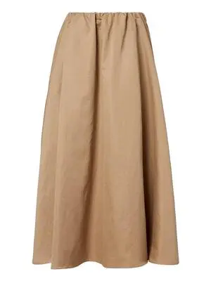 Brunello Cucinelli Cotton-blend Midi Skirt - Beige