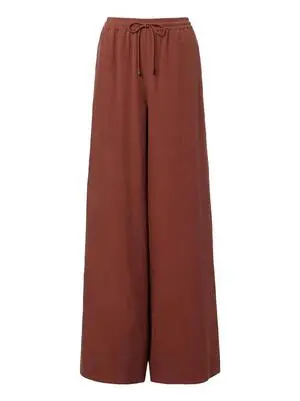 Max Mara Wide-leg Silk Trousers - Brown