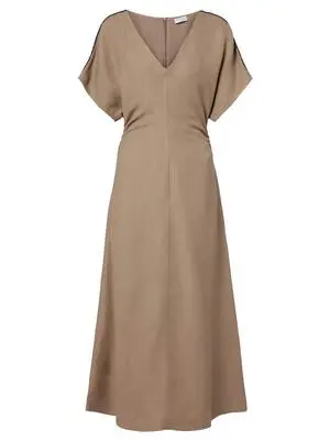 Brunello Cucinelli Monili Midi Dress - Beige