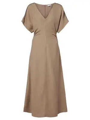Brunello Cucinelli Monili Embellished Midi Dress - Beige