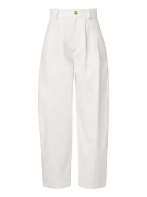 Brunello Cucinelli Wide-leg Cotton Pants - White