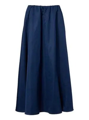 Brunello Cucinelli Cotton-blend Midi Skirt - Blue