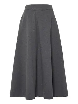 Brunello Cucinelli Cotton-blend Midi Skirt - Grey