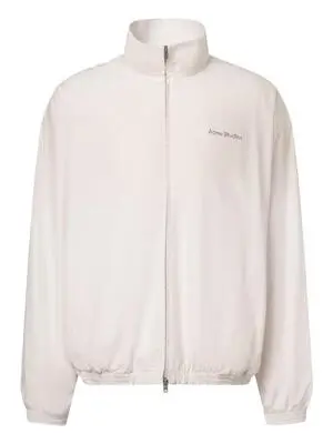 Acne Studios Logo Cotton Poplin Bomber Jacket - White