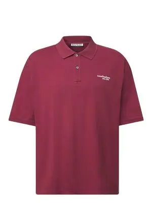 Acne Studios Cotton Piqué Polo Shirt - Burgundy