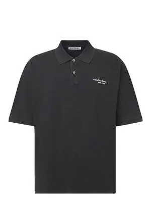 Acne Studios Cotton Piqué Polo Shirt - Black