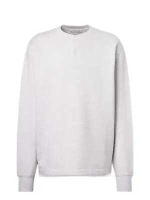 Acne Studios Logo Embroidered Cotton-blend Sweatshirt - Grey