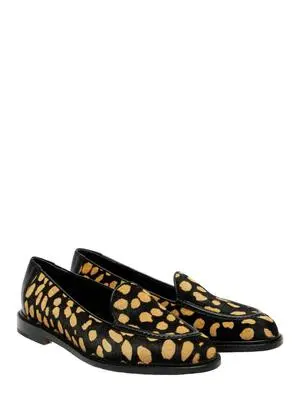 Manolo Blahnik Maxy Calf Hair Loafers - Black