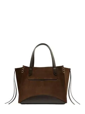 JW Anderson Loafer Cabas Large Suede Tote Bag - Brown