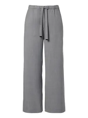 Max Mara Baia Wool-blend Wide-leg Pants - Grey