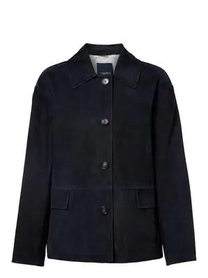 Max Mara Charme Suede Jacket - Blue