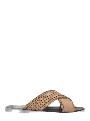 Manolo Blahnik Tex Suede Sandals - Beige