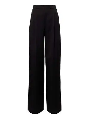 Max Mara Msecono High-rise Wide-leg Pants - Black