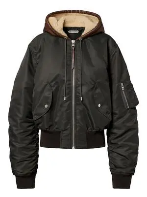 JW Anderson Shearling-trimmed Bomber Jacket - Green