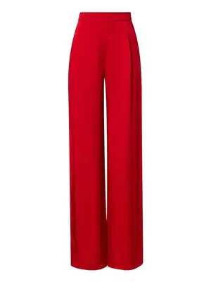 Max Mara Msecono High-rise Wide-leg Pants - Red