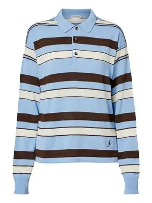JW Anderson Striped Polo Shirt - Blue