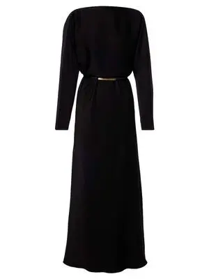 Max Mara Draped Satin Gown - Black