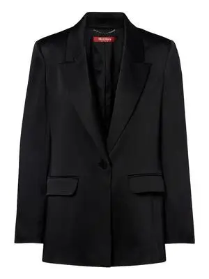 Max Mara Satin Crêpe Blazer - Black