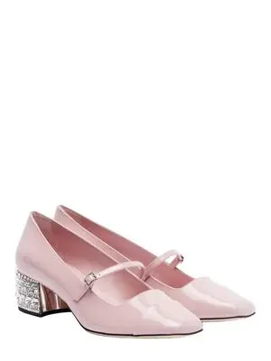 JIMMY CHOO Elisa 45 Embellished Patent Leather Pumps - Pink