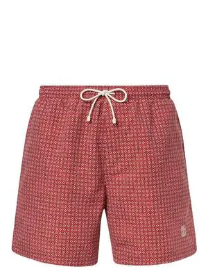 Brunello Cucinelli Printed Swim Trunks Red