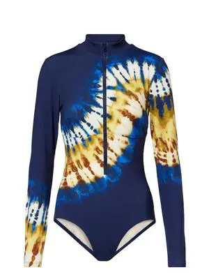 ALEMAIS Alémais Martine Draped Printed Rashguard Top - Blue