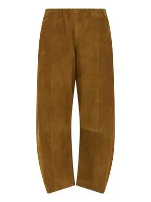 Khaite Clover Suede Pants - Brown