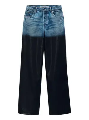 Alexander Wang Partial Coating Surge Low Rise Wide Leg Jean - Blue