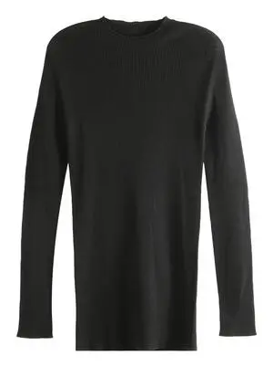 Rick Owens Ribbed Round Neck Top - Black