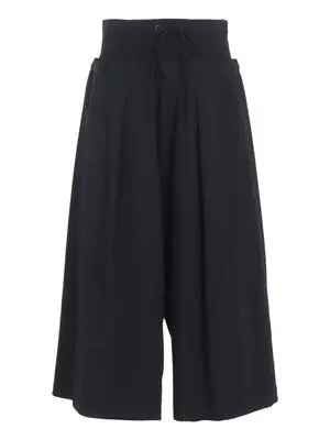 Y’s O Rib Waist Wide Pants - Black