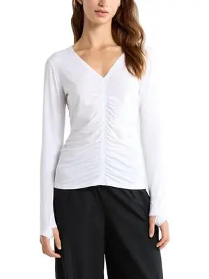Zella Ruched Long-sleeve T-shirt - White