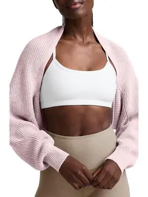 Beyond Yoga Relaxed Cotton & Wool Shrug - Pastel Pink