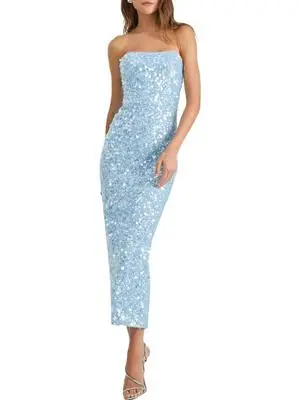 HELSI Leslie Sequin Column Gown - Icy Blue