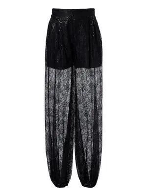 Nina Ricci Sequined Lace Balloon Trousers - Black