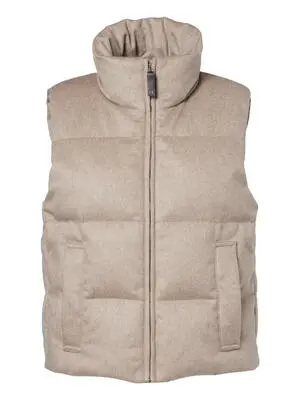 Max Mara Quilted Cashmere Down Vest - Beige
