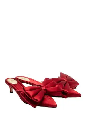 Valentino Garavani Yolande 45 Bow-detail Mules - Red