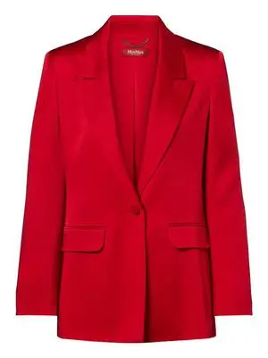 Max Mara Satin Crepe Blazer - Red