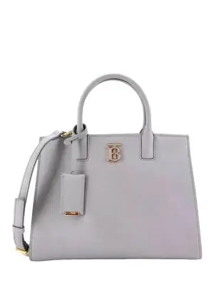 Burberry Frances Mini Leather Tote Shoulder Bag - Grey