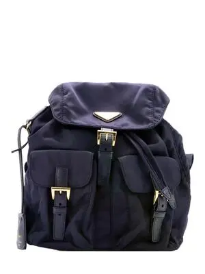 Prada Re-edition 1978 Pocket Re-nylon And Saffiano Leather Small Backpack - Blue