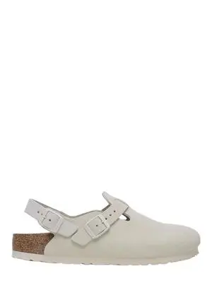 BIRKENSTOCK Tokio Suede Clogs - Antique White