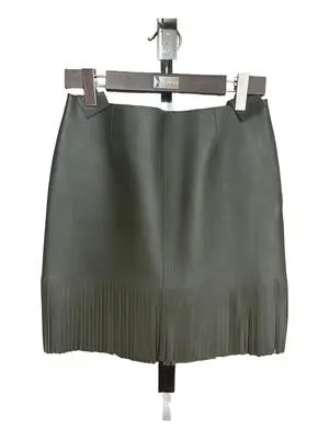Etro Leather Fringe Skirt - Green