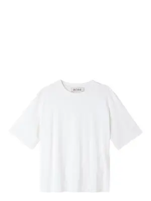 RÓHE Oversized Cotton-Silk Blend T-Shirt Ivory