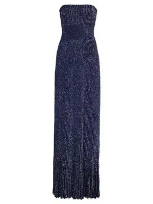 ALAÏA ALAÏA Strapless Ribbed-Knit Maxi Dress